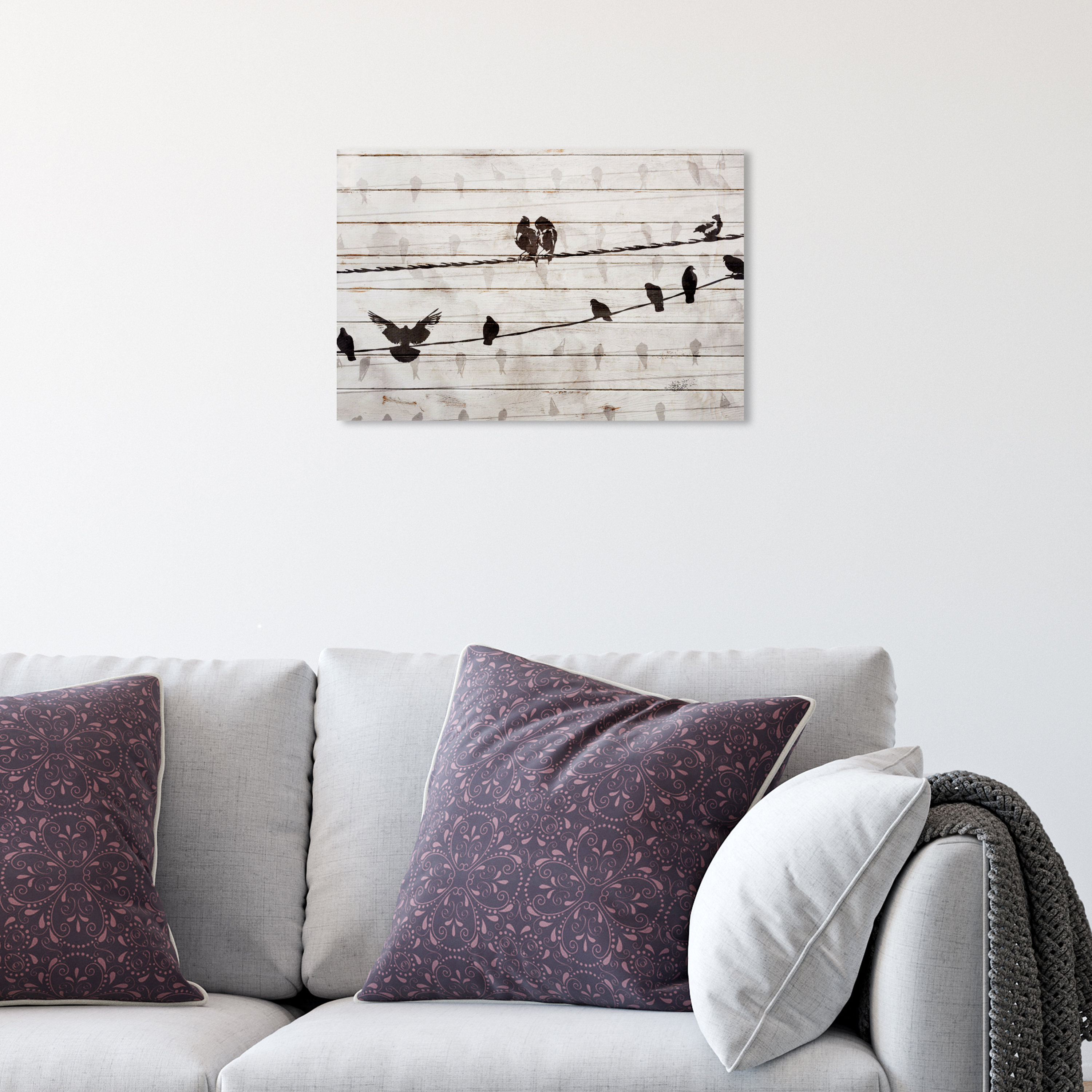 Oliver Gal Prints Animals Birds on a Line Birds - Painting on Canvas ...