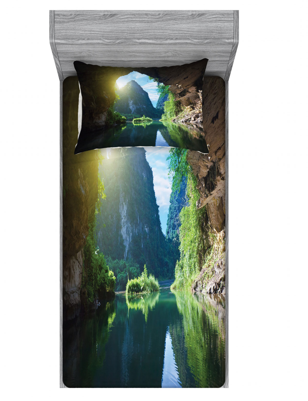 Ambesonne Natural Cave Sheet Set | Wayfair