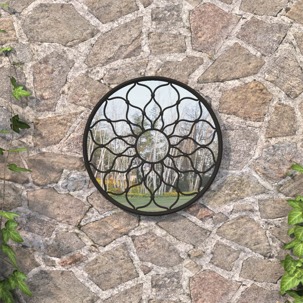 Red Barrel Studio® Round Garden Mirror Sand Iron, Glass Medium ...