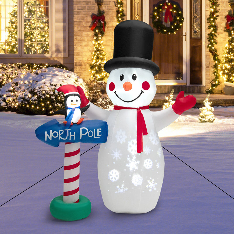 The Holiday Aisle® 5 Piece Snowman with Penguin on North Pole ...