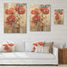 Lark Manor™ Poppies Scarlet Solitude - Poppies Wood Art On Natural Pine ...