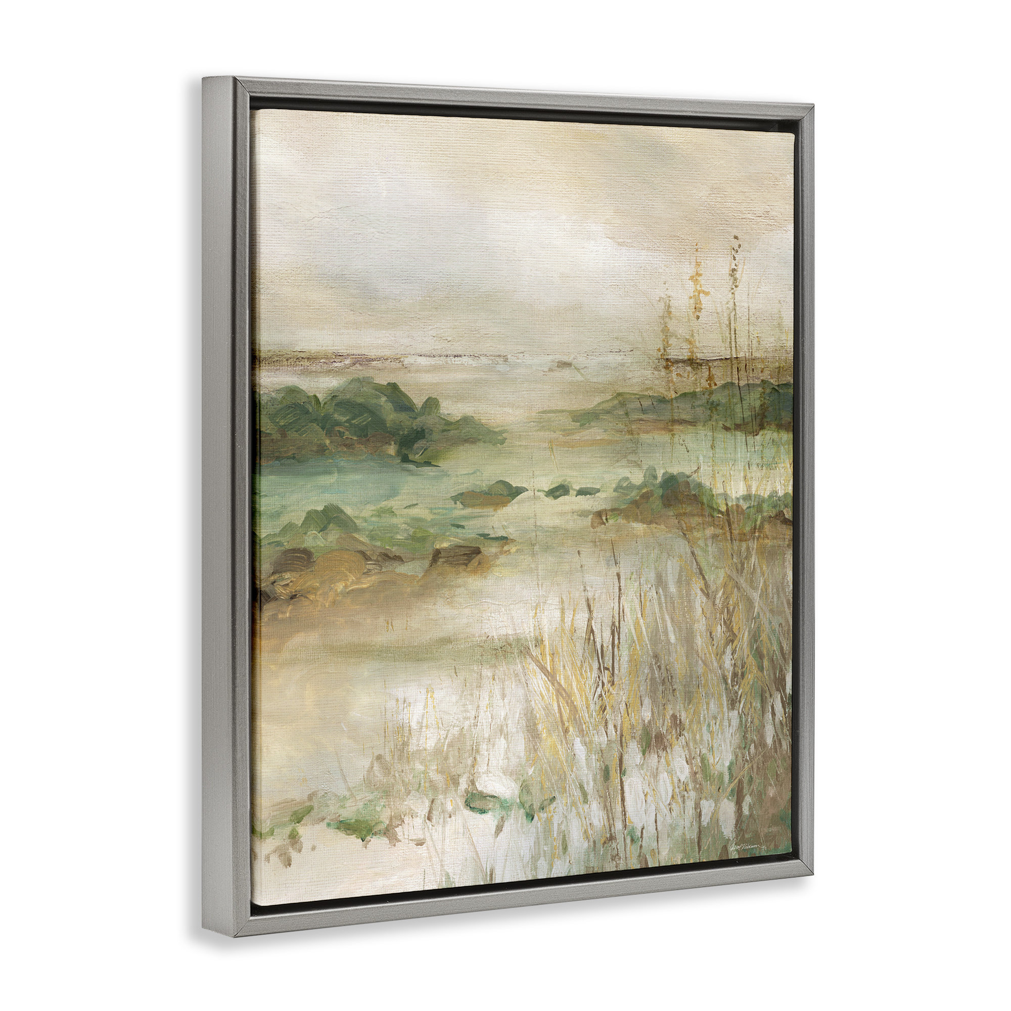 Dakota Fields Abstract Marshland Pond Floating Frame, design by Carol ...