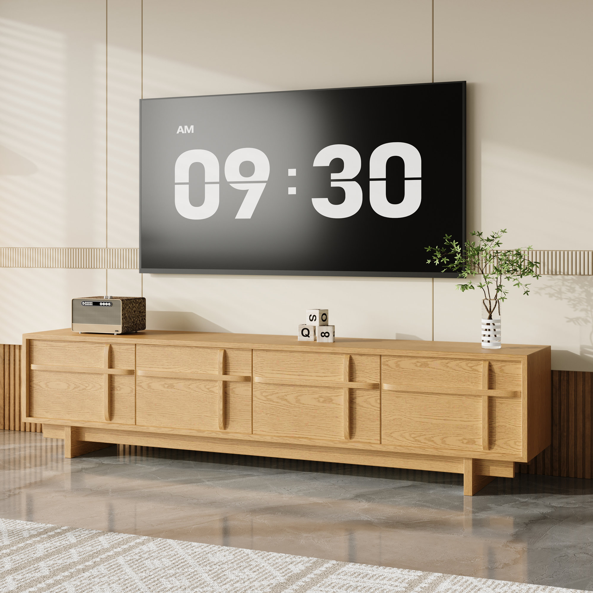 Latitude Run® 79'' TV Consoles for Living Room, Wood TV Stand with ...