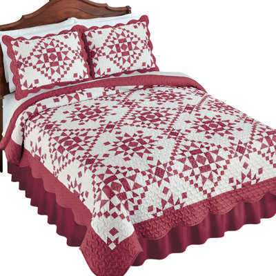Winston Brands Classic Star Design Patchwork Scalloped Edge Quilt | Wayfair