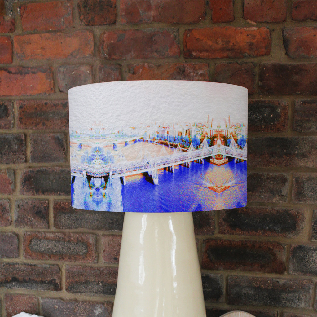 Ebern Designs London Eye Veiw Cotton Drum Lamp Shade | Wayfair.ie