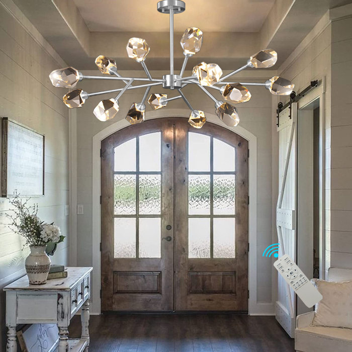 Everly Quinn Ayoki 15 - Light Crystal Dimmable LED Sputnik Modern ...