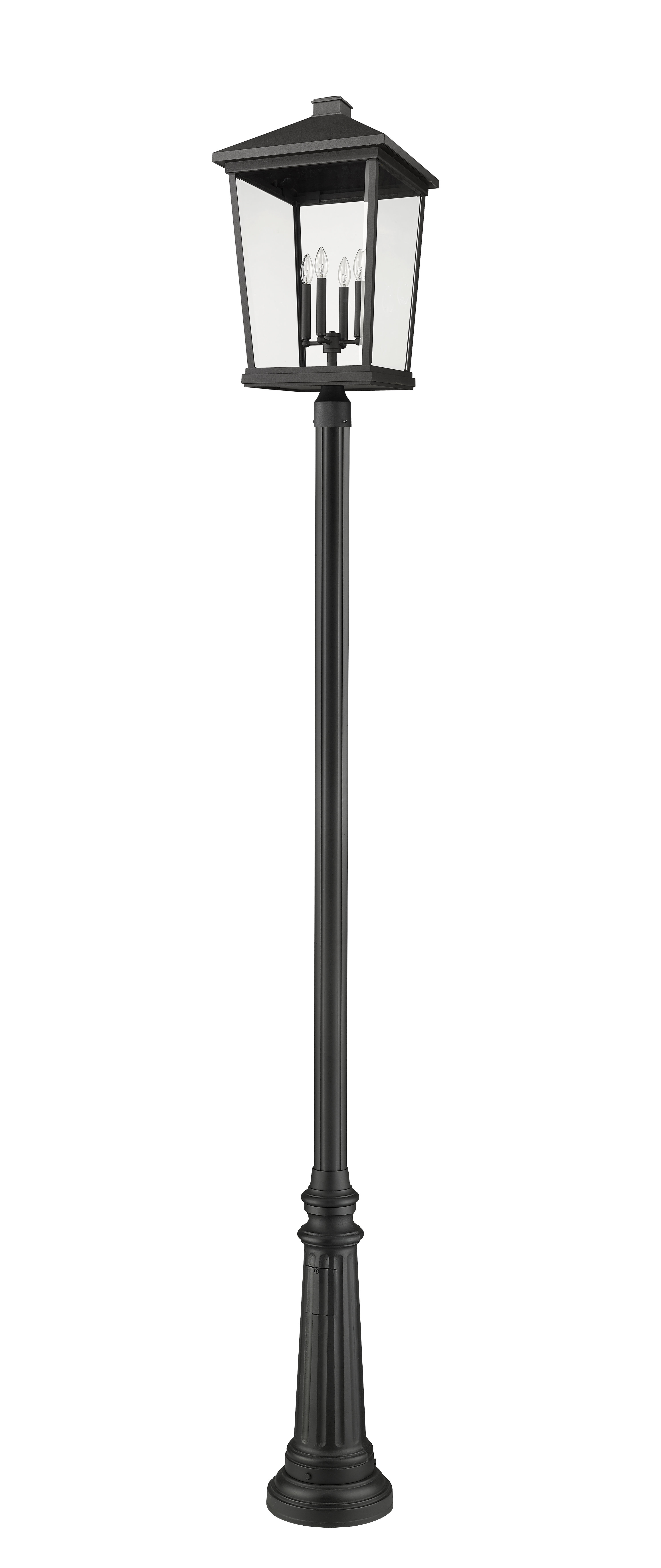 Z-Lite Beacon Black 4 -Light 125.5" H Hardwired Lamp Post (Full) | Wayfair