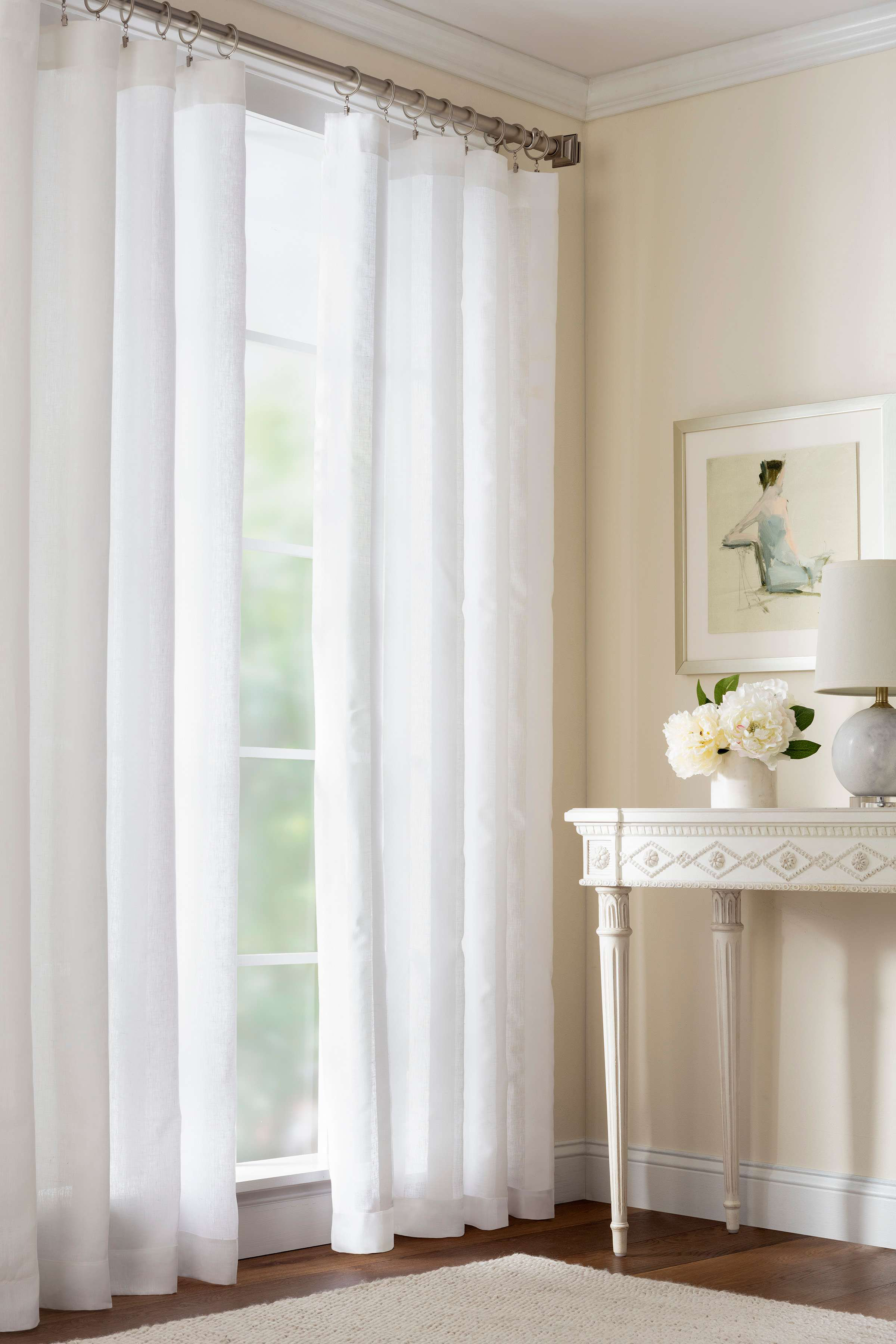 Pine Cone Hill Striped Sheer White Curtain Panel & Reviews | Wayfair