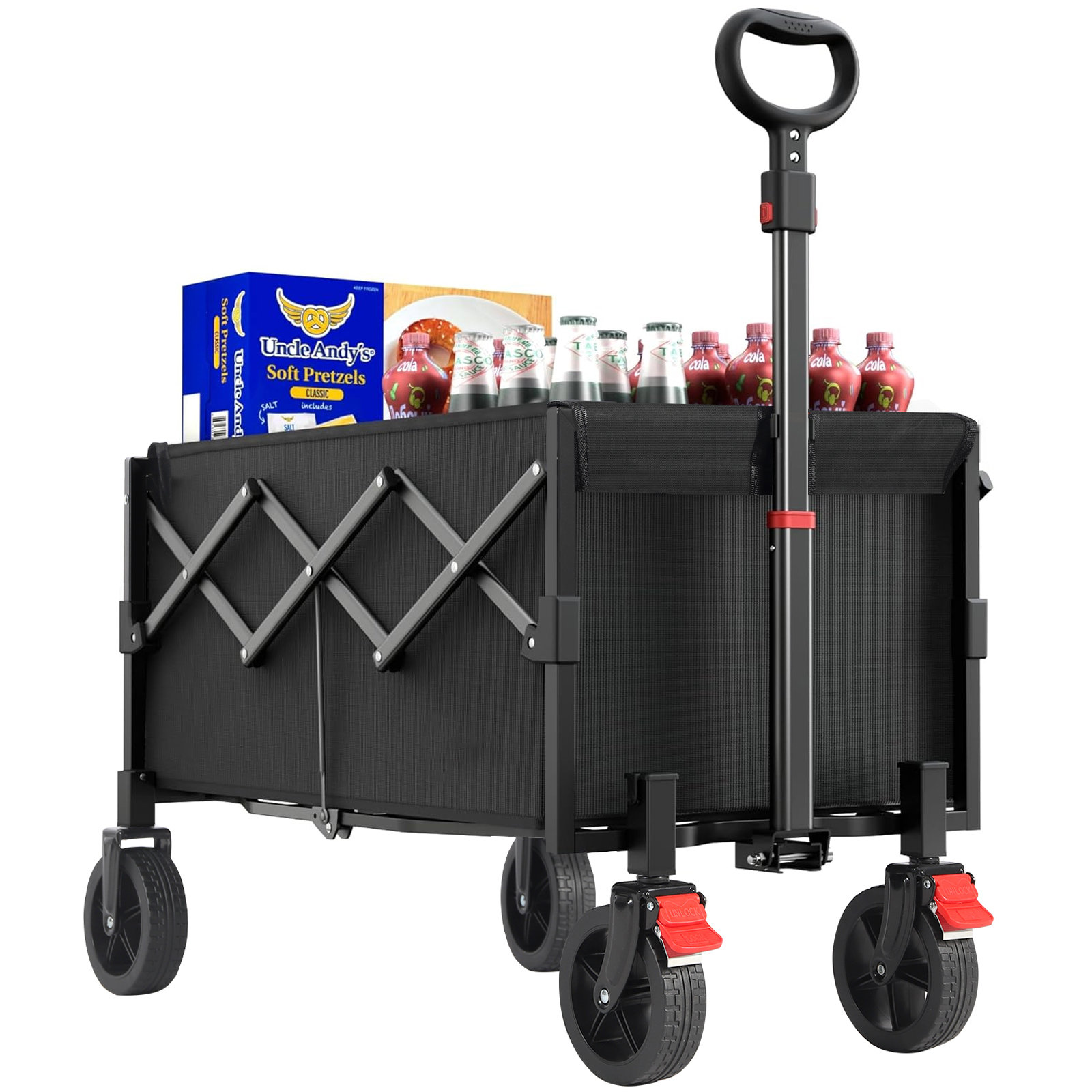 Sekey 330LBS Collapsible Beach Wagon 130L Foldable Cart, Lightweight ...