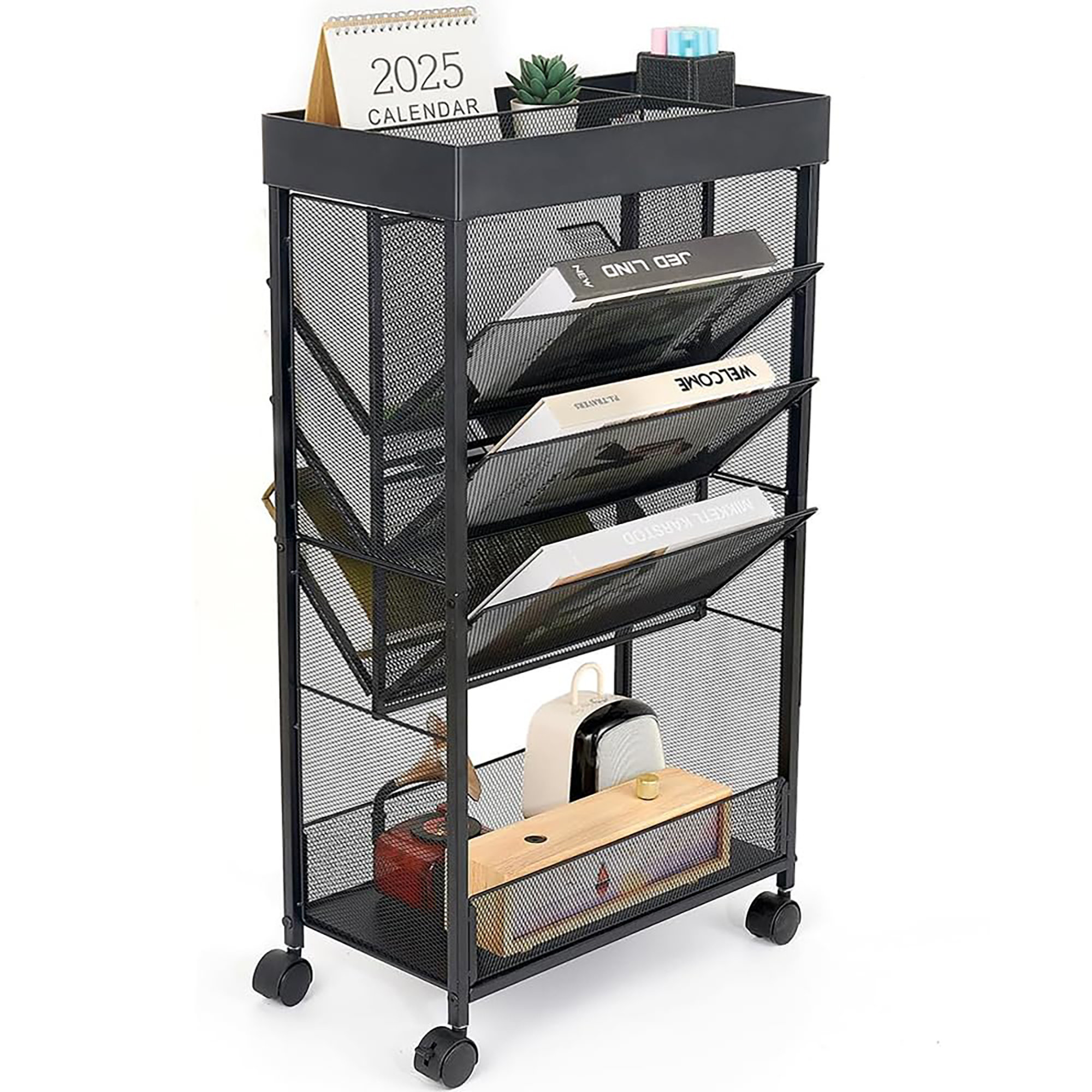 Latitude Run® 5 Tier Book Carts with Wheels | Wayfair