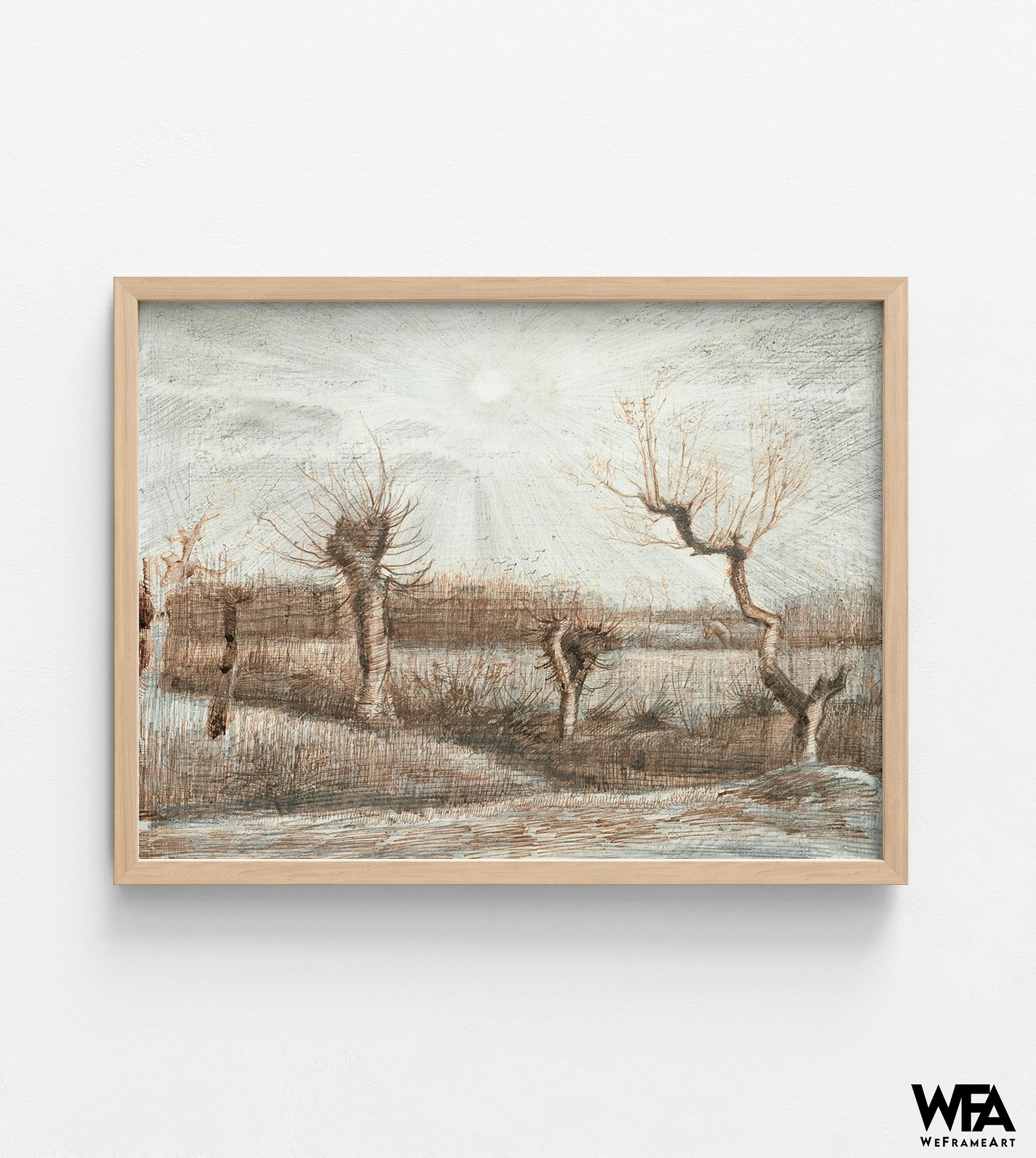 WeFrameArt Tetards By Vincent Van Gogh, Pollard Tree Print, Tree Sketch ...