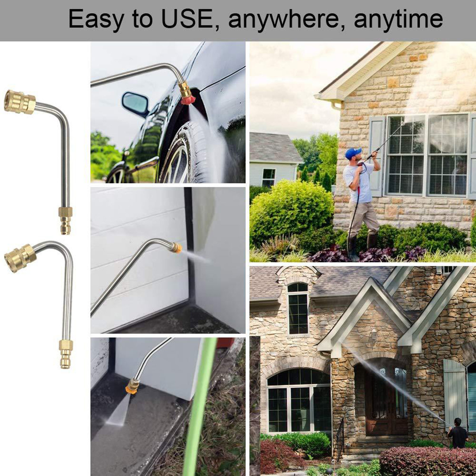 Symple Stuff 10Pcs 4000PSI Telescoping High Pressure Washer Wand Nozzle ...