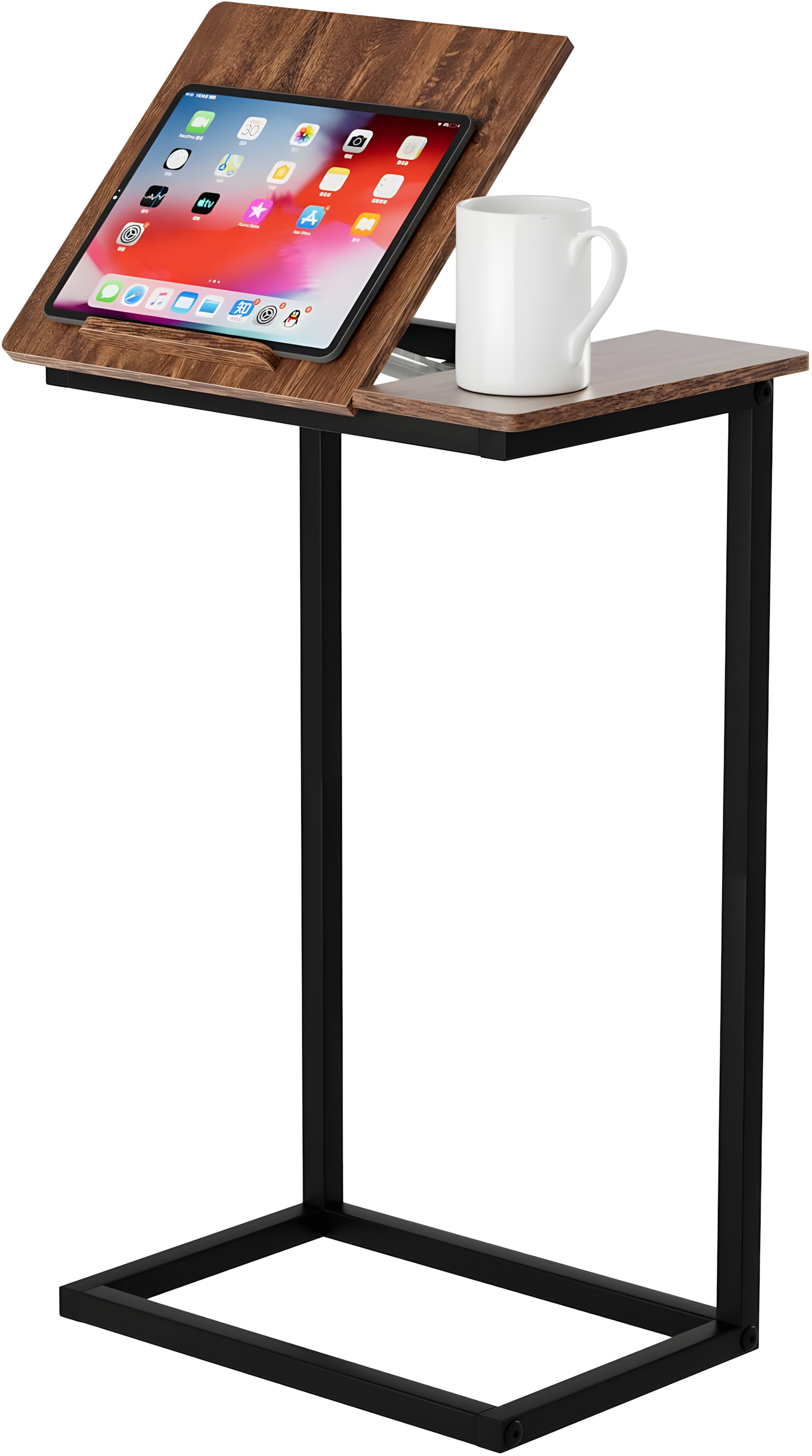 Ivy Bronx Adjustable C-Shaped Side End Table With Tilting Desktop For ...