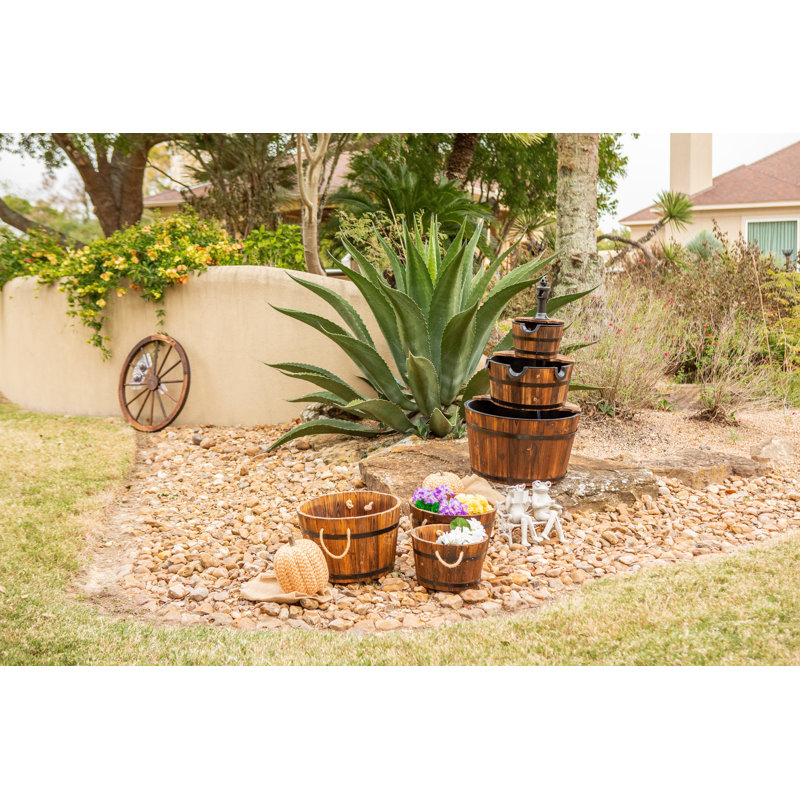 Loon Peak® Opheim 3-Pieces Wood Barrel Planter Set | Wayfair