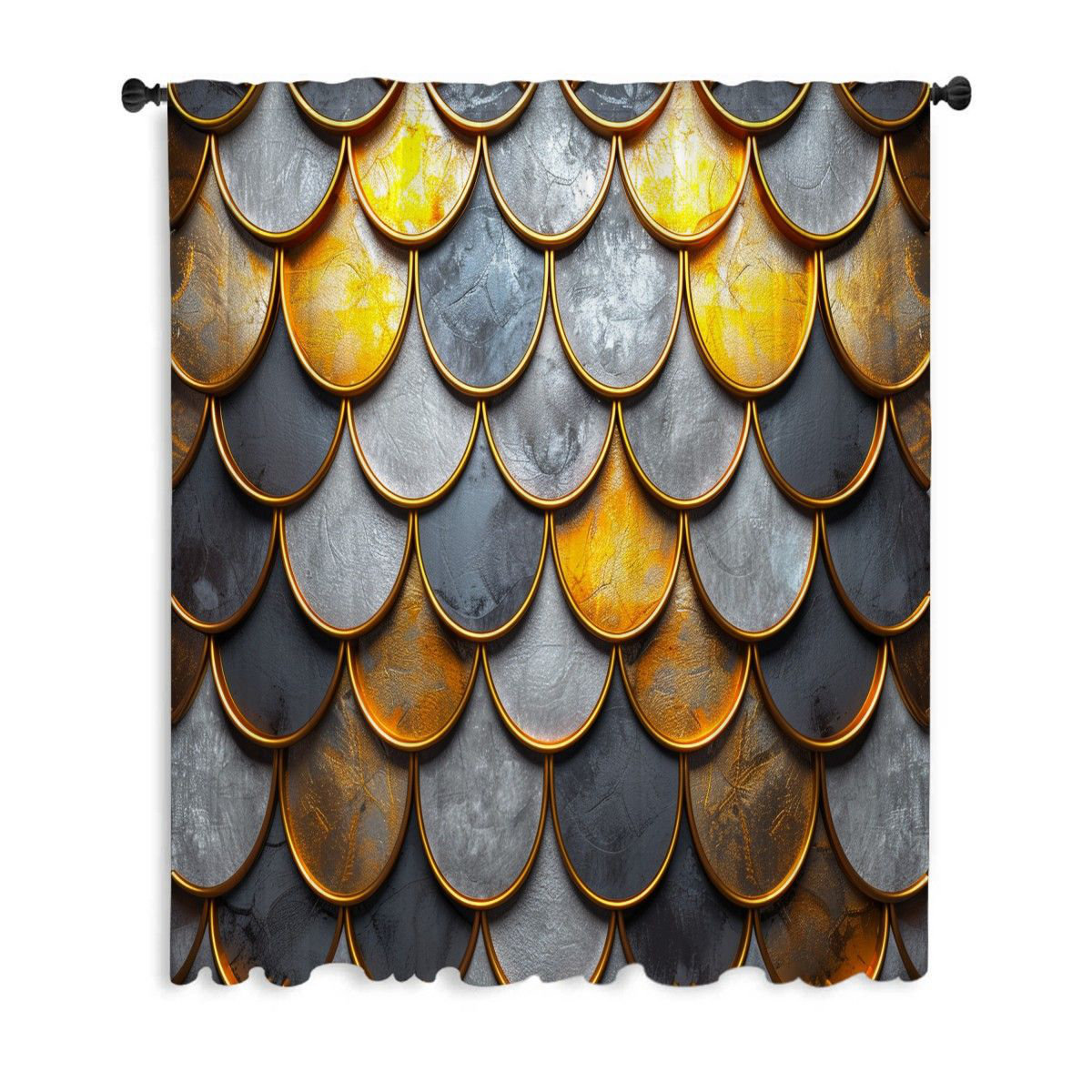 VisionDecor Scaly Texture Window Curtains, Abstract Blockout & Sheer ...