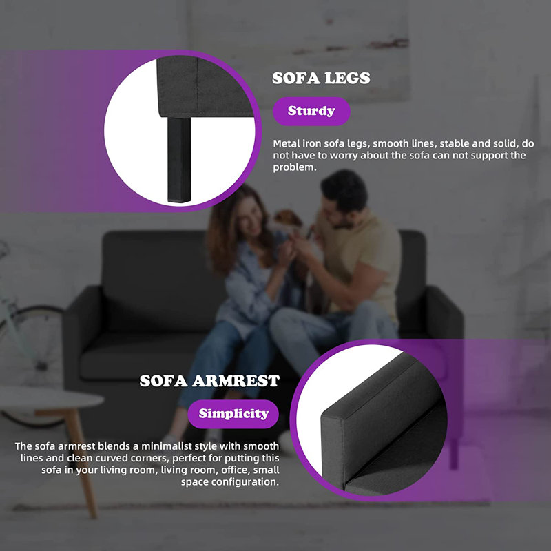 Hokku Designs Jimeny 50.78'' Upholstered Sofa & Reviews | Wayfair