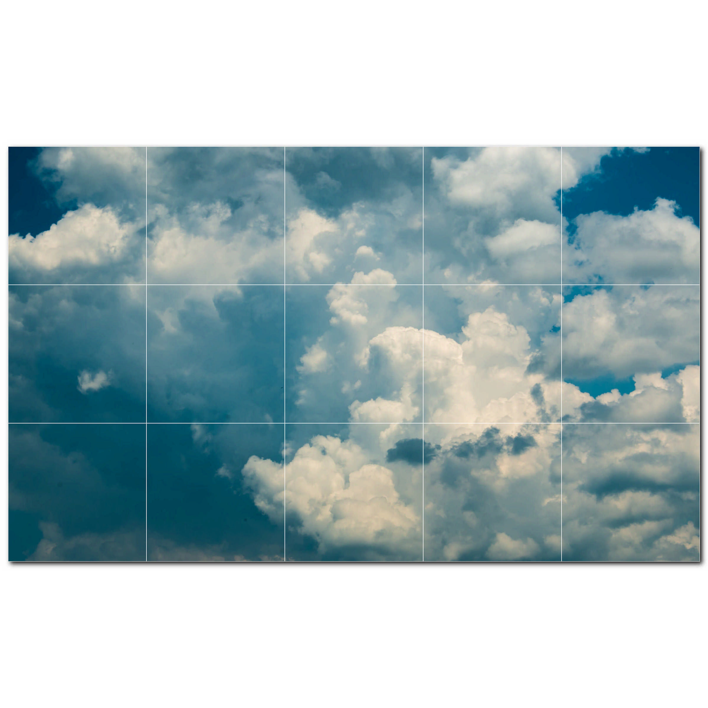 Picture-Tiles.com 40" x 24" Ceramic Clouds Photo Decorative Mural Tile PT500387: 8" x 8" (Set of ...