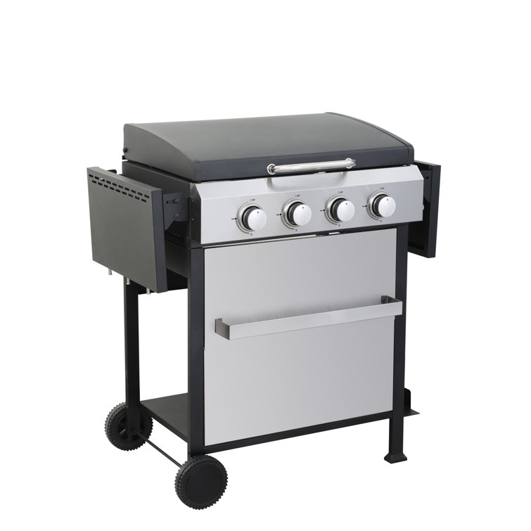Nfusion Dax Outdoor 49,200BTU 4-Burner Propane Gas Grill with Side ...