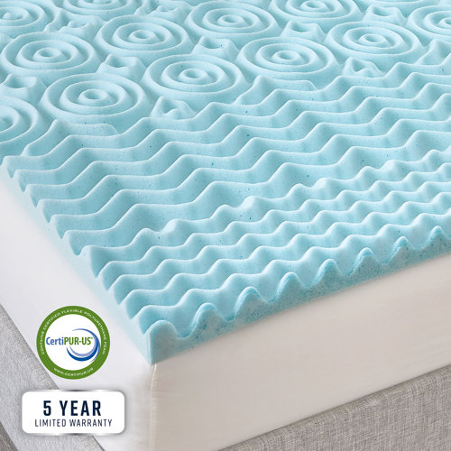 BodiPEDIC 2'' Gel Memory Foam Zoned Convoluted Mattress Topper ...