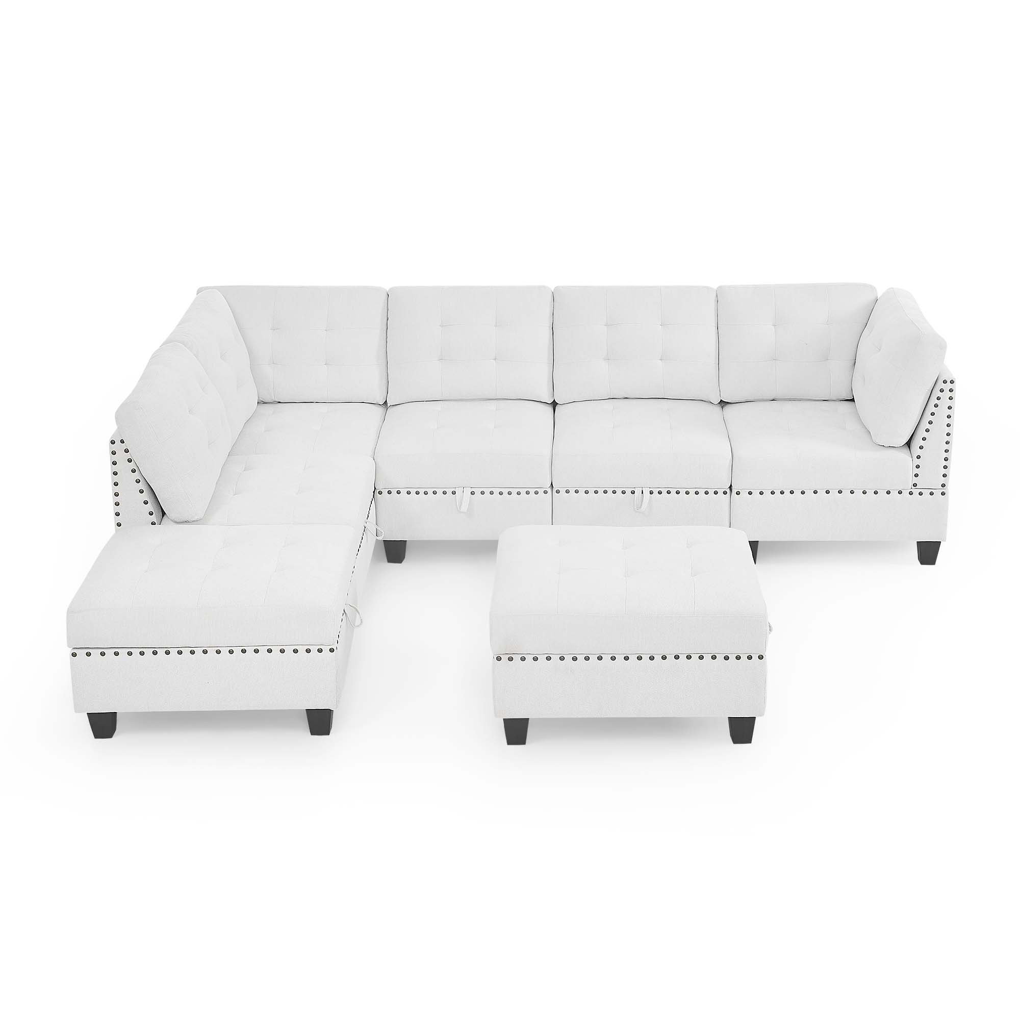 Latitude Run® Free Combination Solid Wood Frame Modular Sectional Sofa ...