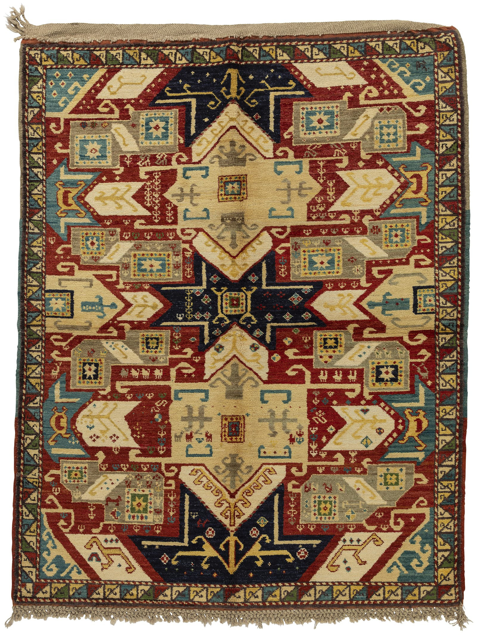 Tufenkian Star One-of-a-Kind 5'x7' Wool Area Rug Ivory/Blue/Brick Red ...