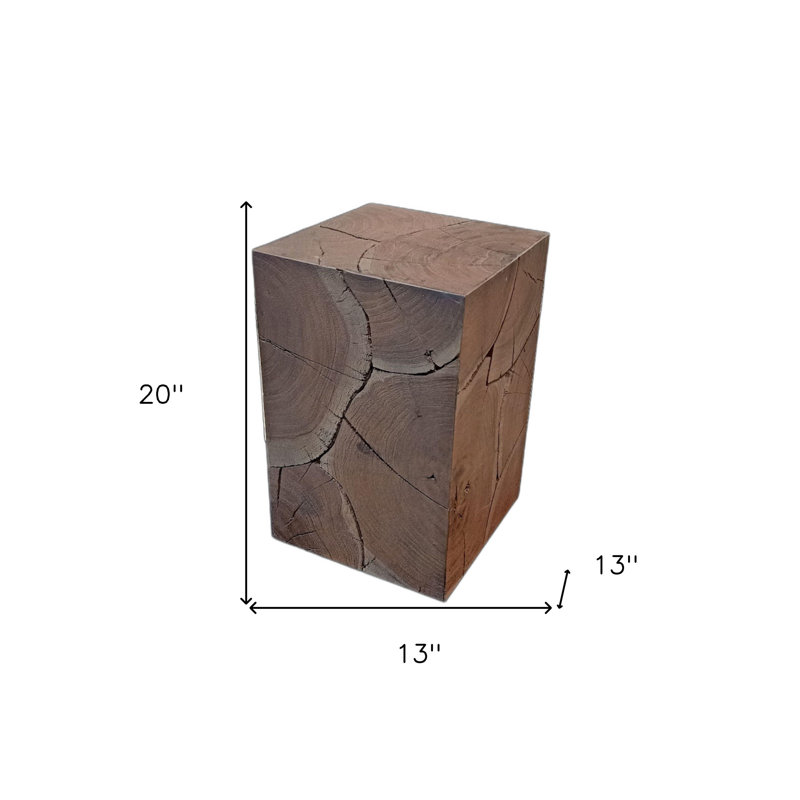 HomeRoots 20" Black Distressed Solid Wood Square End Table | Wayfair