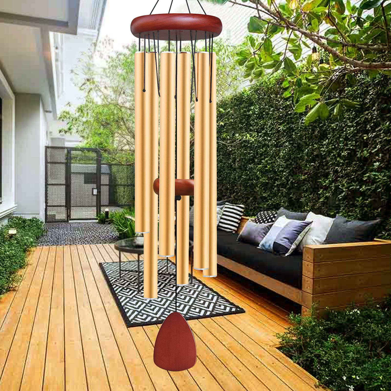 Arlmont & Co. Outdoor Large Aluminum Wind Chimes, Soothing Melody Wind ...