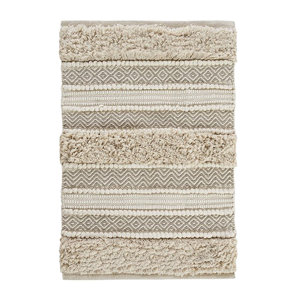 Dakota Fields Woven Texture Stripe Bath Rug | Wayfair