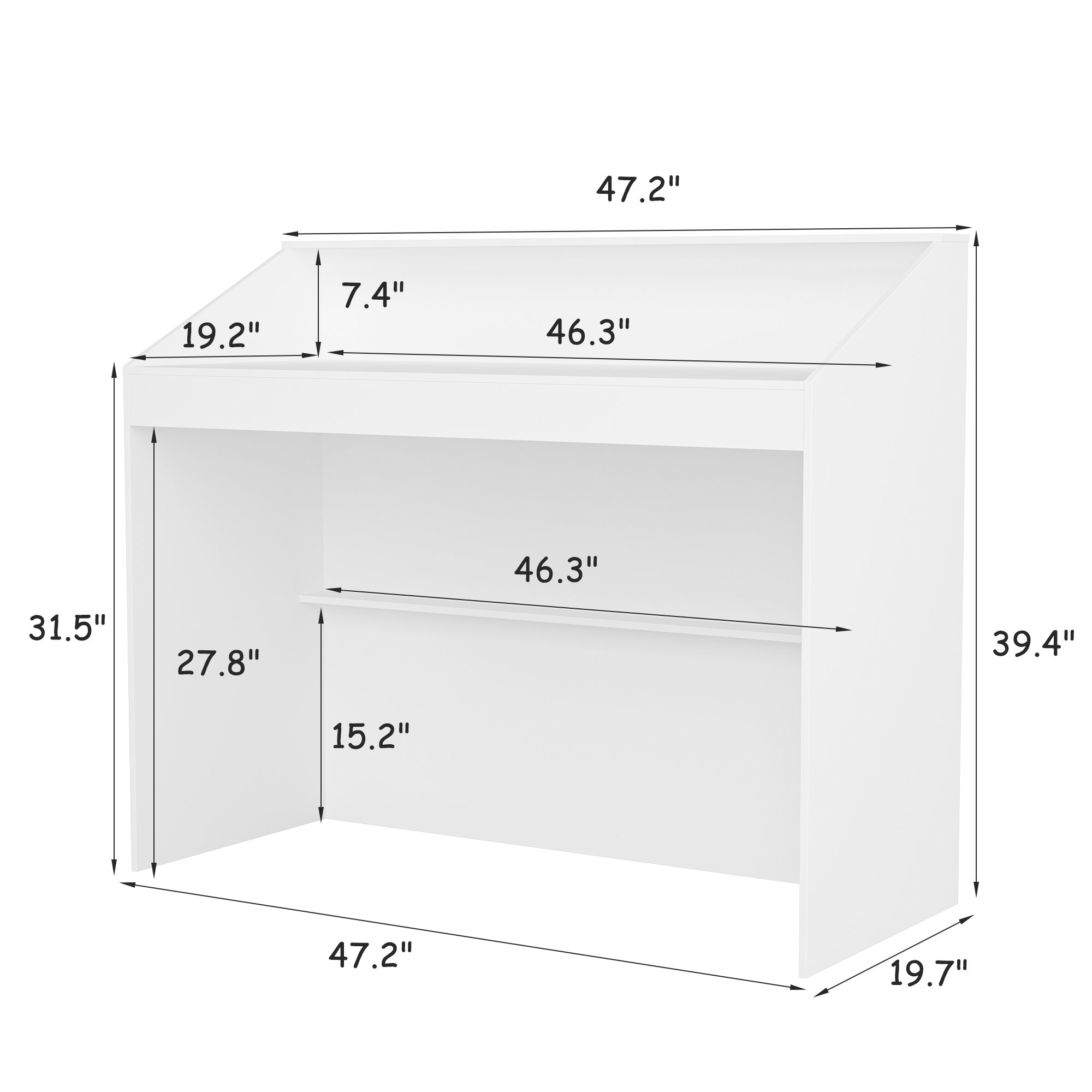 Ebern Designs 47.2'' W Reception Desk With Open Shelfs | Wayfair