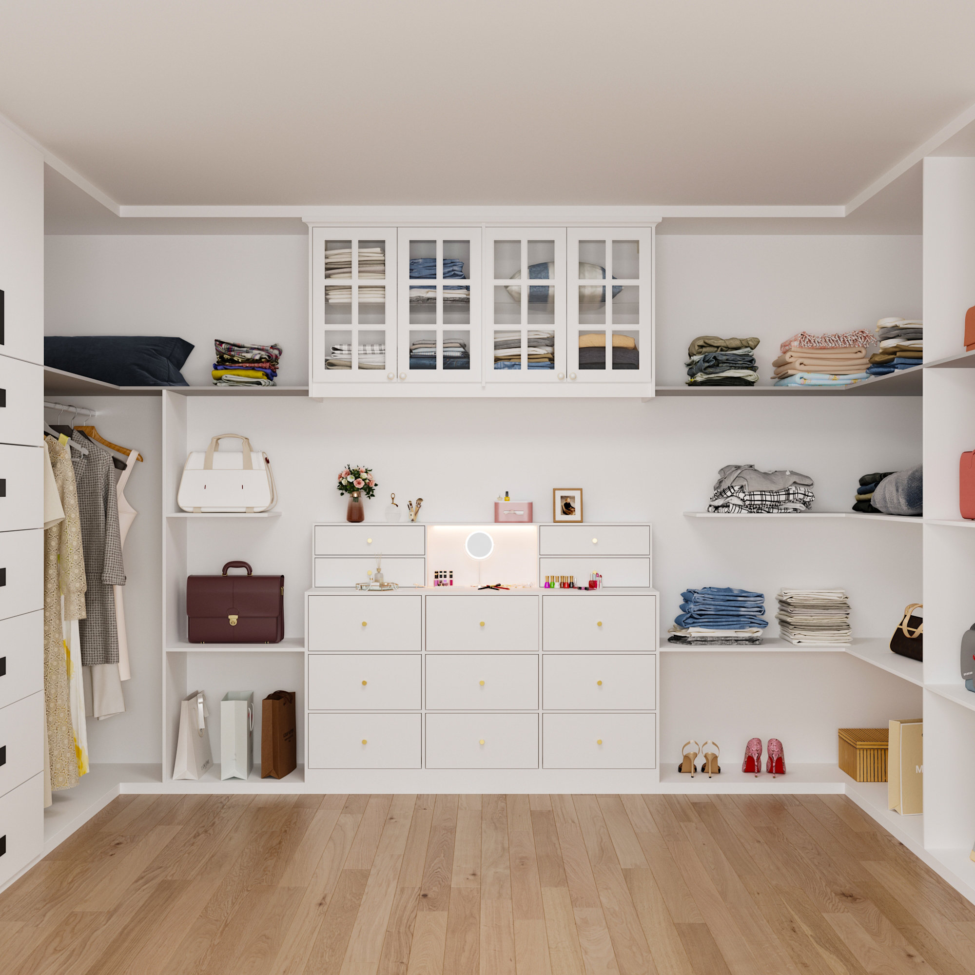 Latitude Run® 2 Piece Closet System With 13 Drawers And 4 Shelves | Wayfair