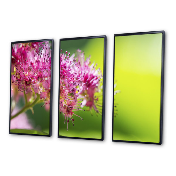 Ebern Designs Pink Little Flowers In Green " Pink Little Flowers In ...