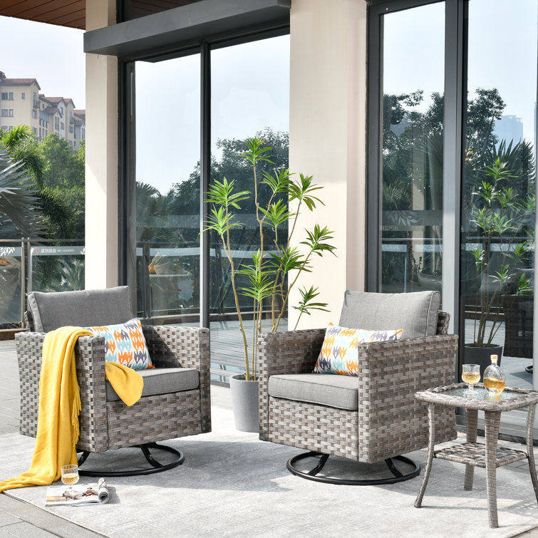 OVIOS Outdoor Two Chair With Side Table | Wayfair