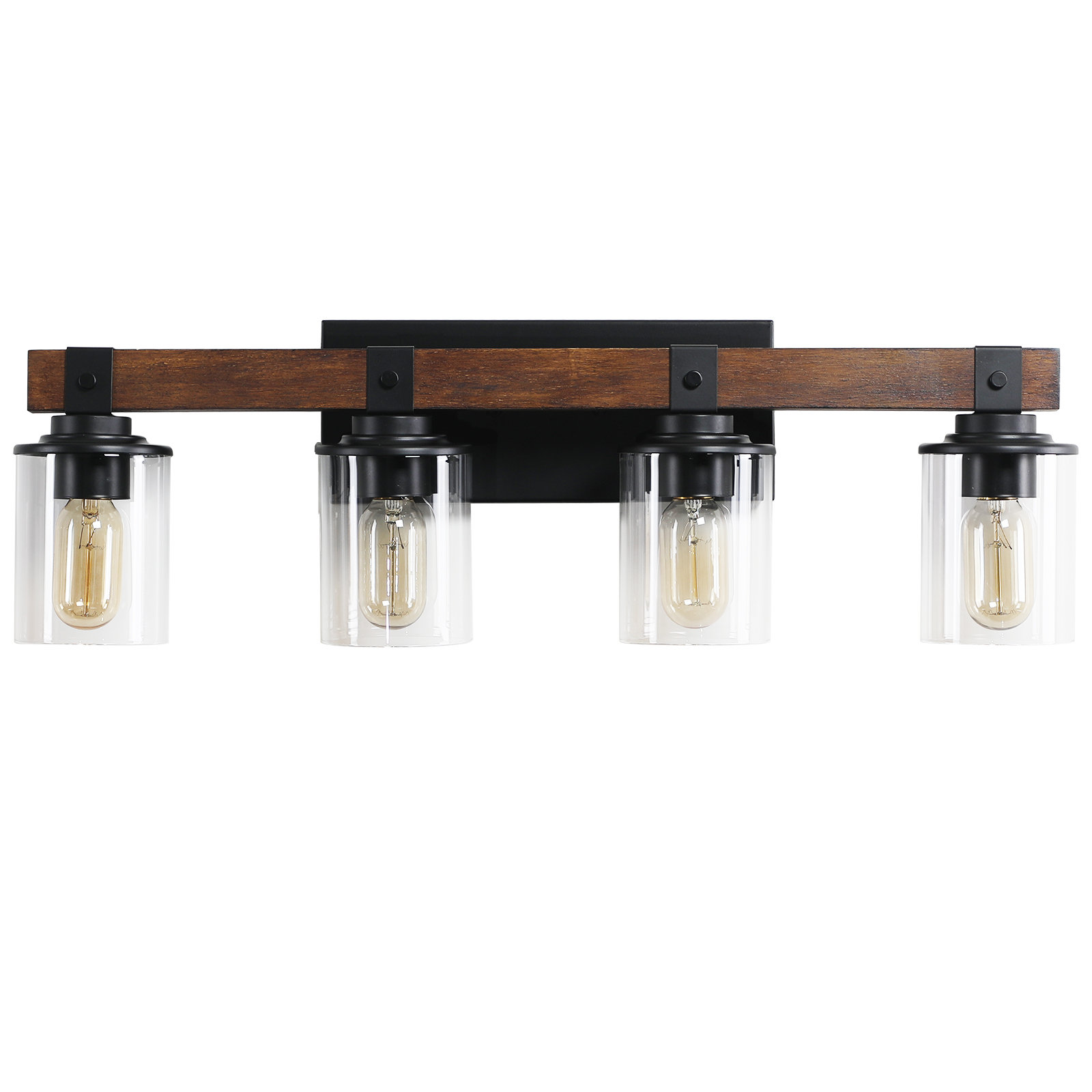 17 Stories 4 Lights Farmhouse Vanity Lights Fixture Rustic Bathroom ...