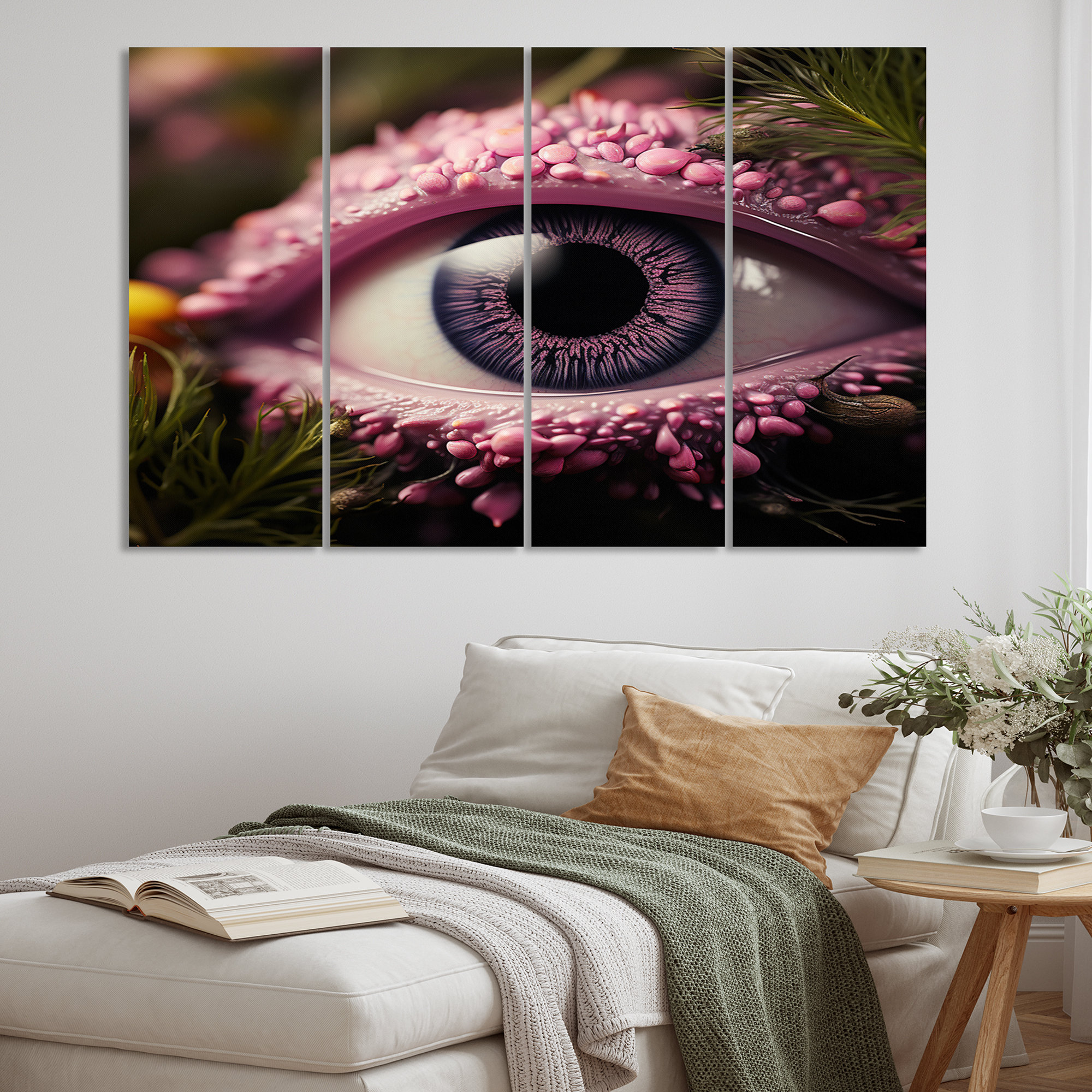 Ebern Designs Pink Vision Eye With Magical Pupil - Modern Canvas Wall ...