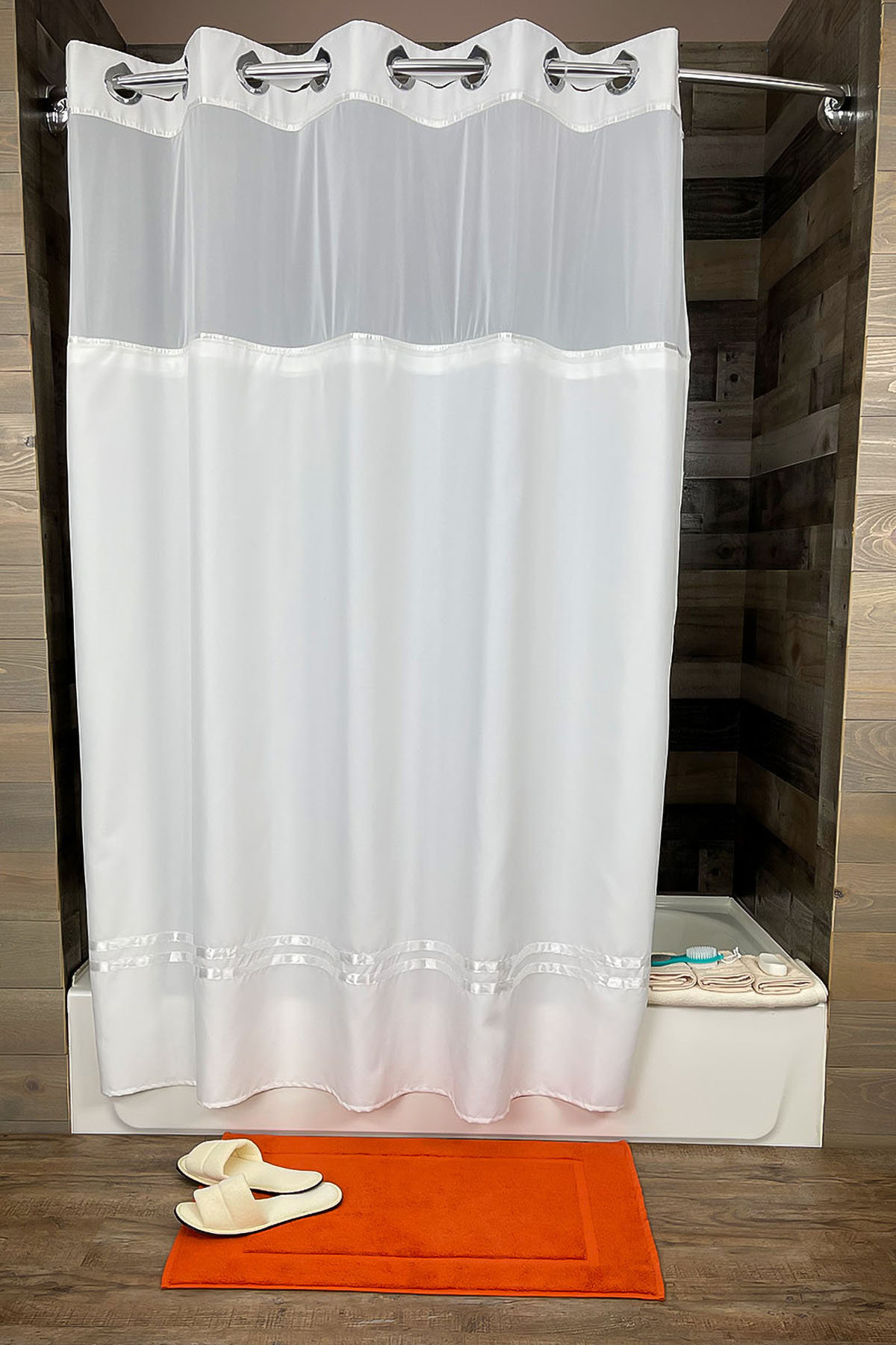 Hang2it 2 Piece Solid Shower Curtain Set & Reviews | Wayfair