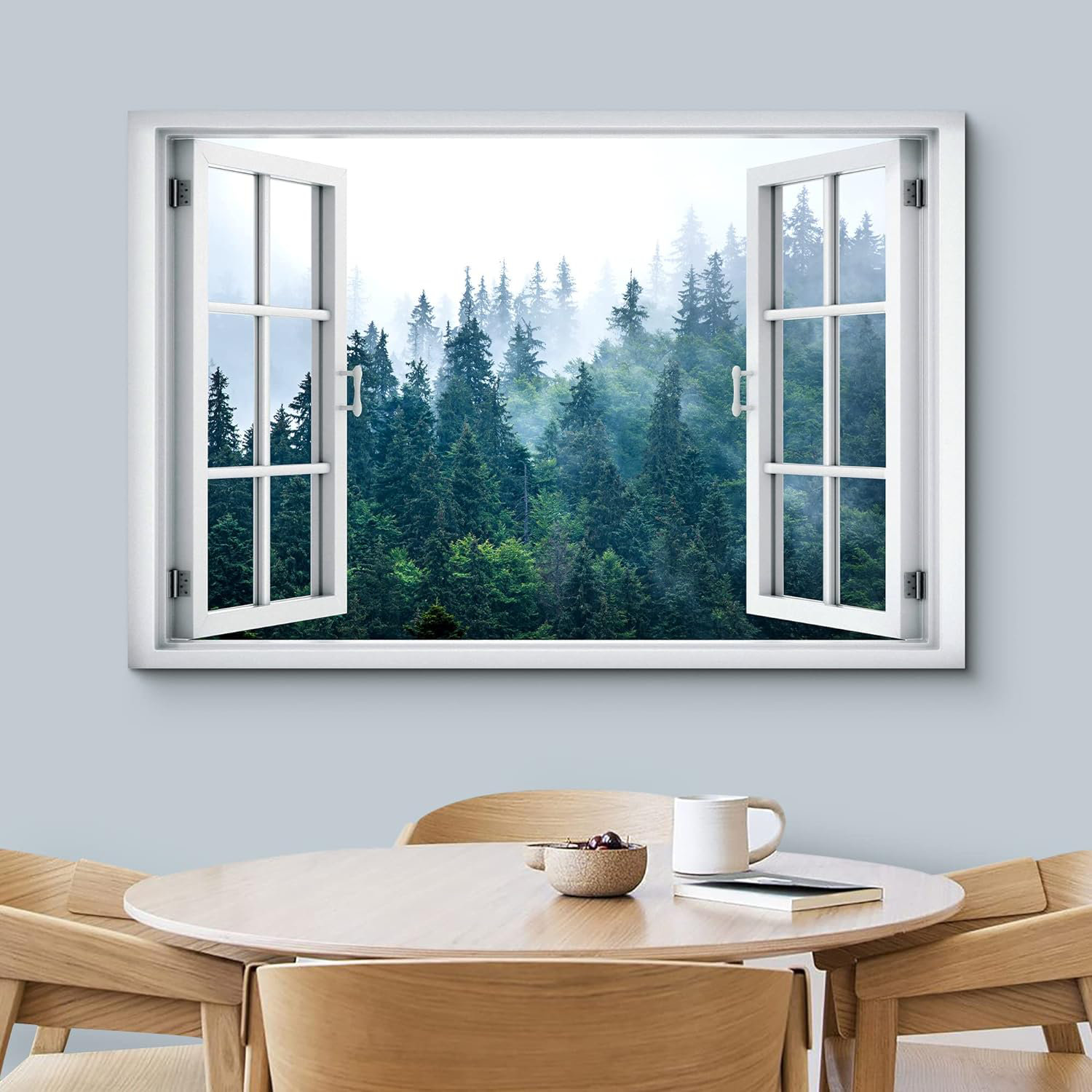 IDEA4WALL Window Scenery " Window View Aerial Foggy Misty Mountain ...
