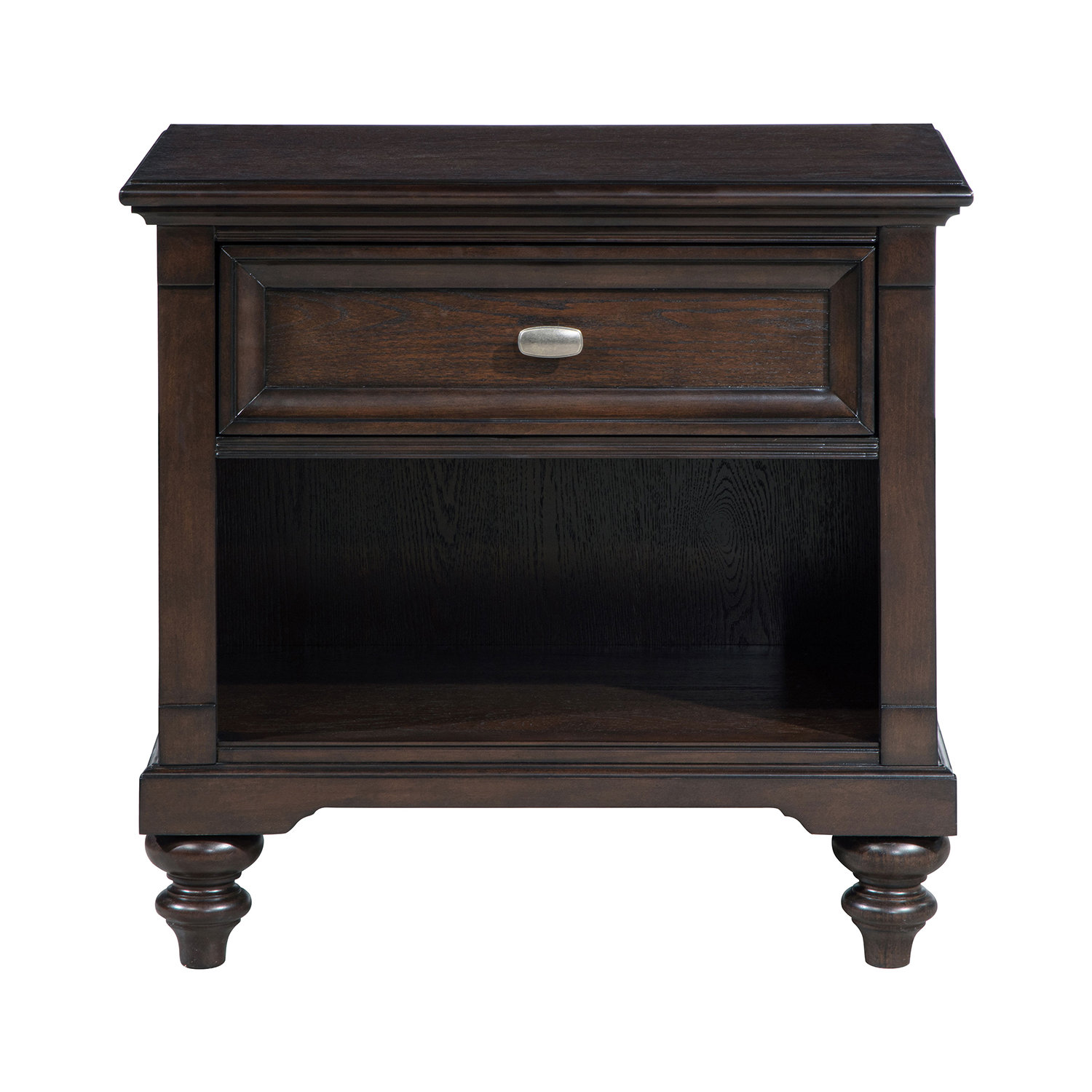 Red Barrel Studio® 1 Drawer Wooden Nightstand With Gunmetal Hardware In ...