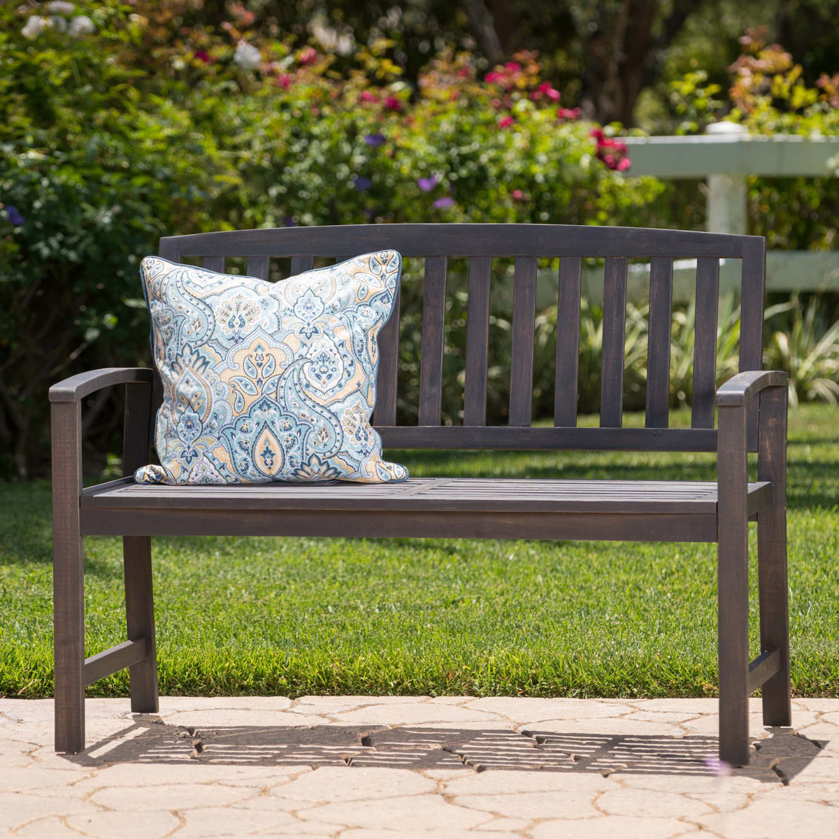 Highland Dunes Royce Wooden Garden Bench & Reviews | Wayfair