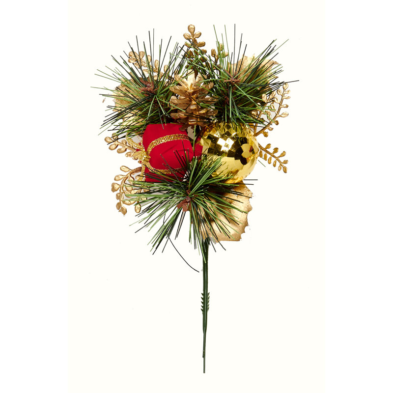 The Holiday Aisle® Ball Pine Pick | Wayfair