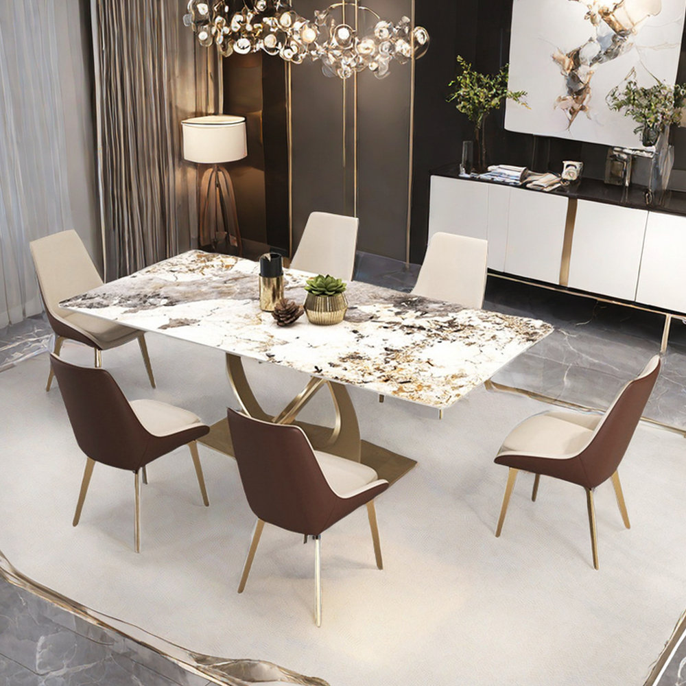 Lane Design Light luxury modern rectangular dining table sets | Wayfair