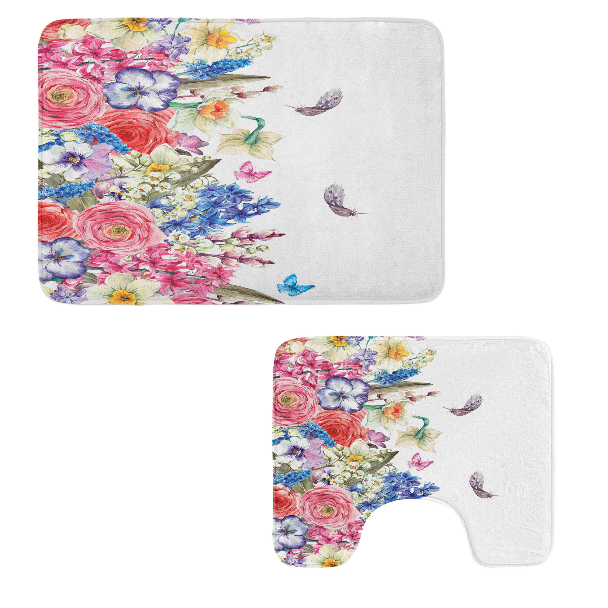 East Urban Home Vintage Bathroom Rug Set 2 Pieces Rectangle & Contour ...