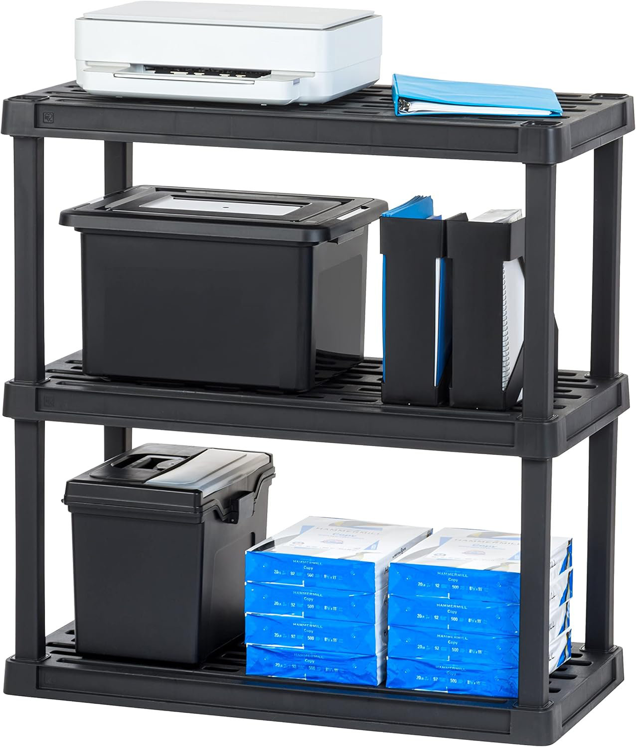 Latitude Run® Heavy Duty 3-Shelf Plastic Storage Unit, 300Lb Capacity ...