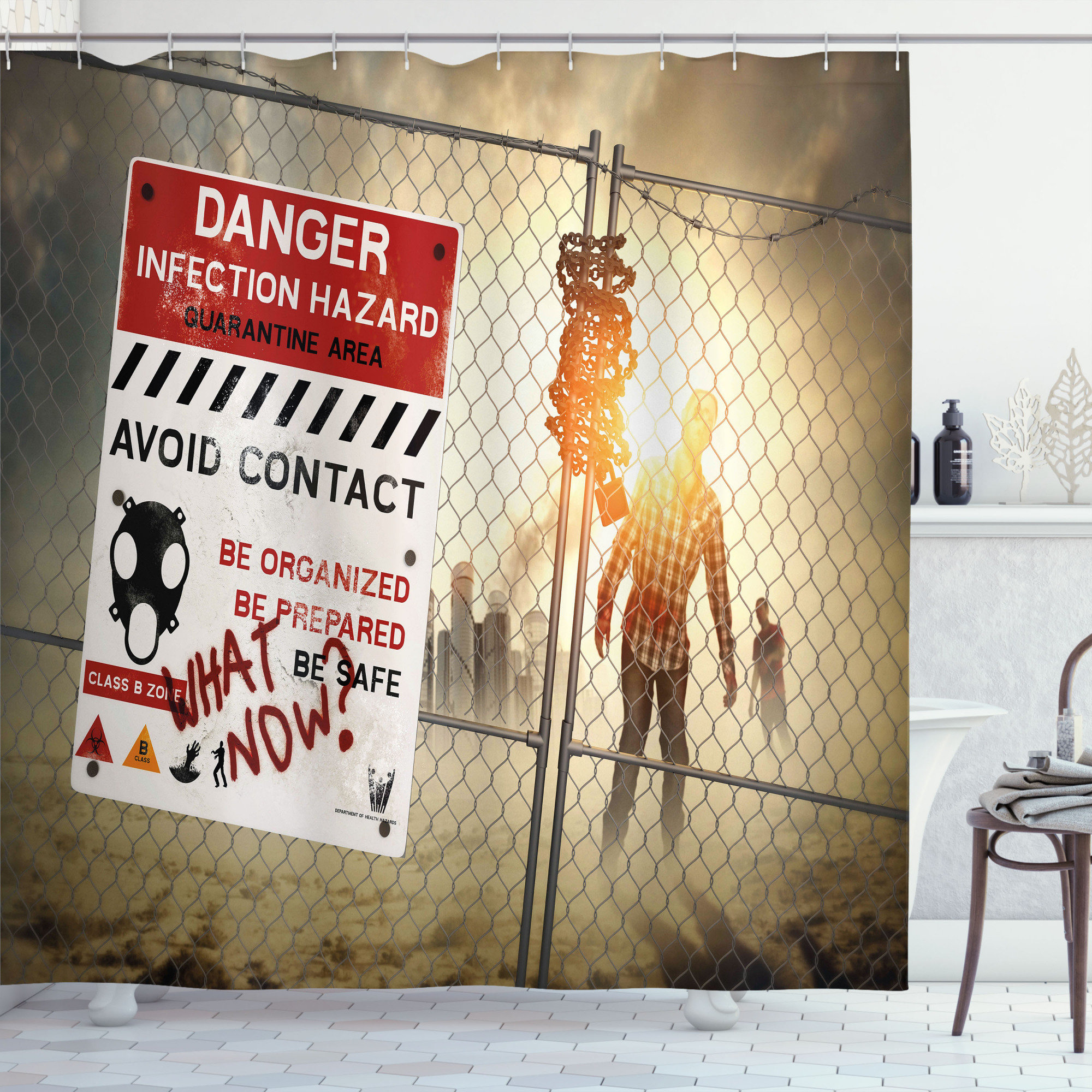 East Urban Home Zombie Shower Curtain Set + Hooks | Wayfair