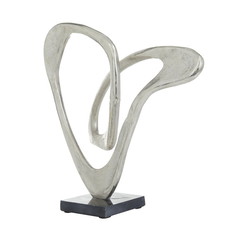 Ivy Bronx Galeri Aluminum Metal Loop Abstract Decorative Silver ...