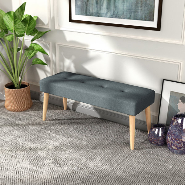Wade Logan® Caithlyn Solid Wood Upholstered Bench For Living Room ...