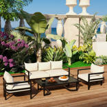 Panama Jack Westerman 4 Piece Sofa Seating Group with Cushions | Wayfair