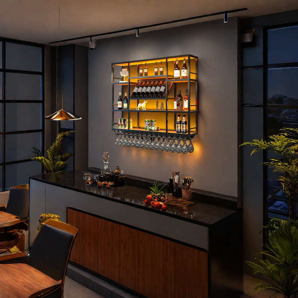 L Wall-hanging Wine Rhythm Simple Retro Wall Mounted Wine Rack | Wayfair