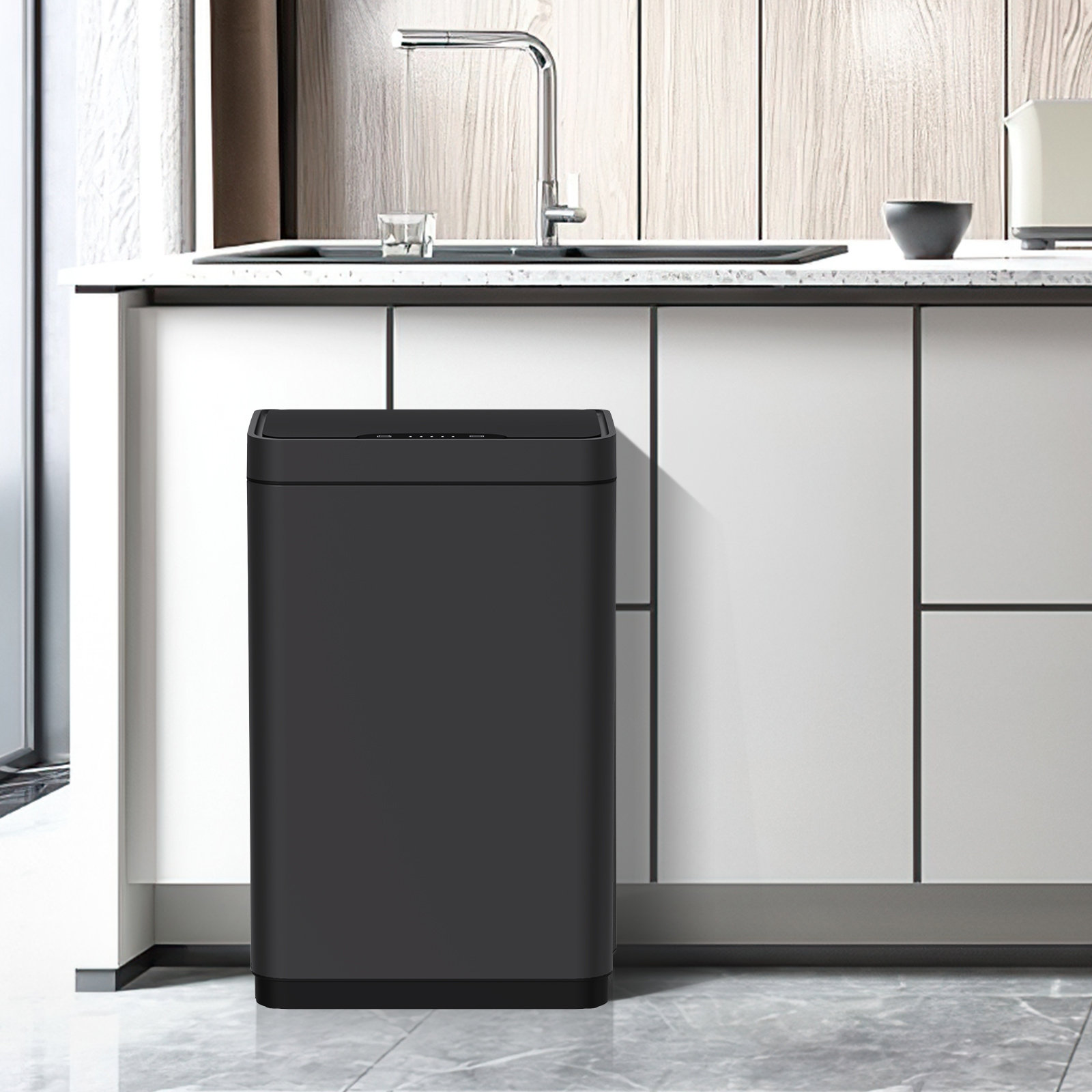 Mbillion Motion Sensor Trash can Stainless Steel Garbage Can Kitchen ...