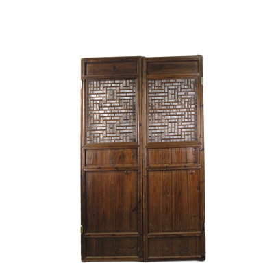 DYAG East Asian Classic Stained Wood Pivot Screen Doors | Perigold