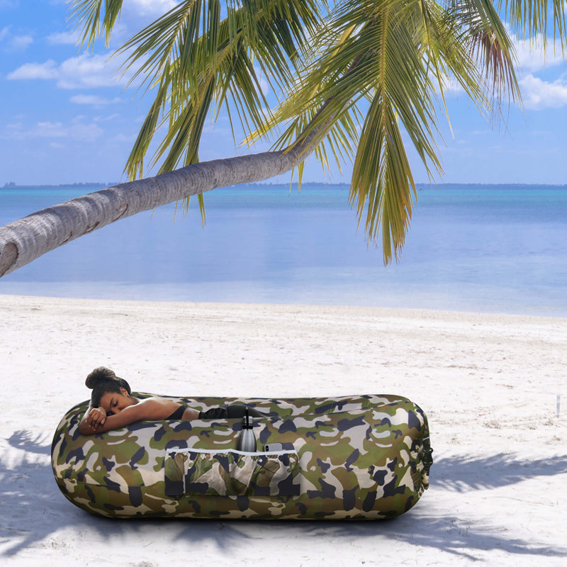 Nevlers Inflatable Lounger Air Sofa with Pockets and Attached Travel ...